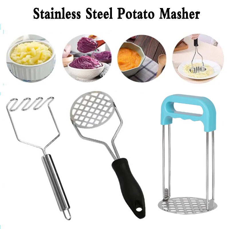 Stainless Steel Potato Masher With Broad Mashing Plate for Smooth ...