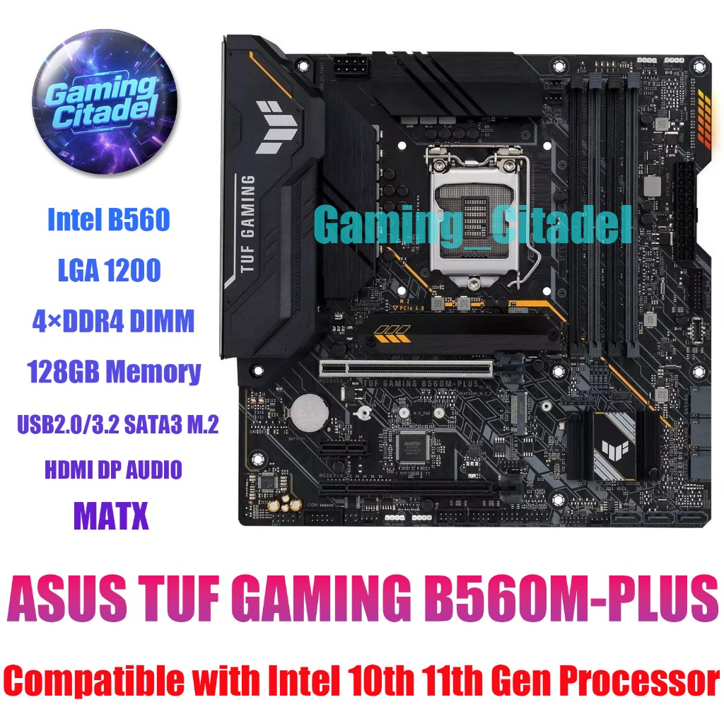 Used ASUS TUF GAMING B560M-PLUS MATX Motherboard DDR4 B560 Chipset ...