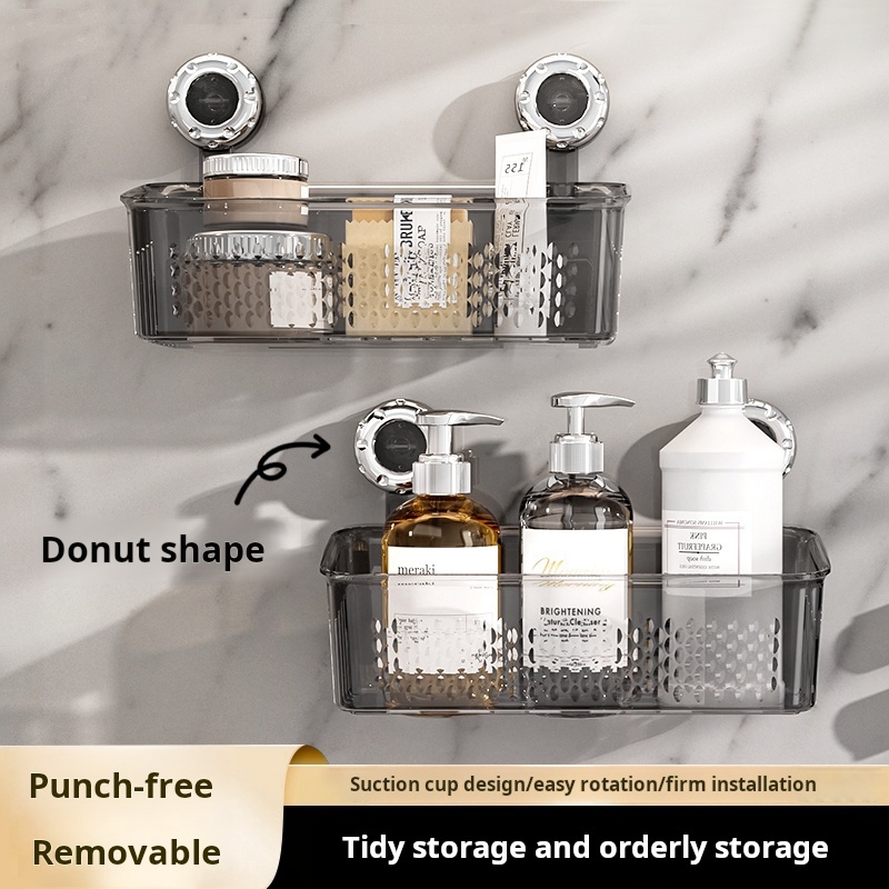 Suction cup storage rack bathroom toilet wall mounted storage box for ...