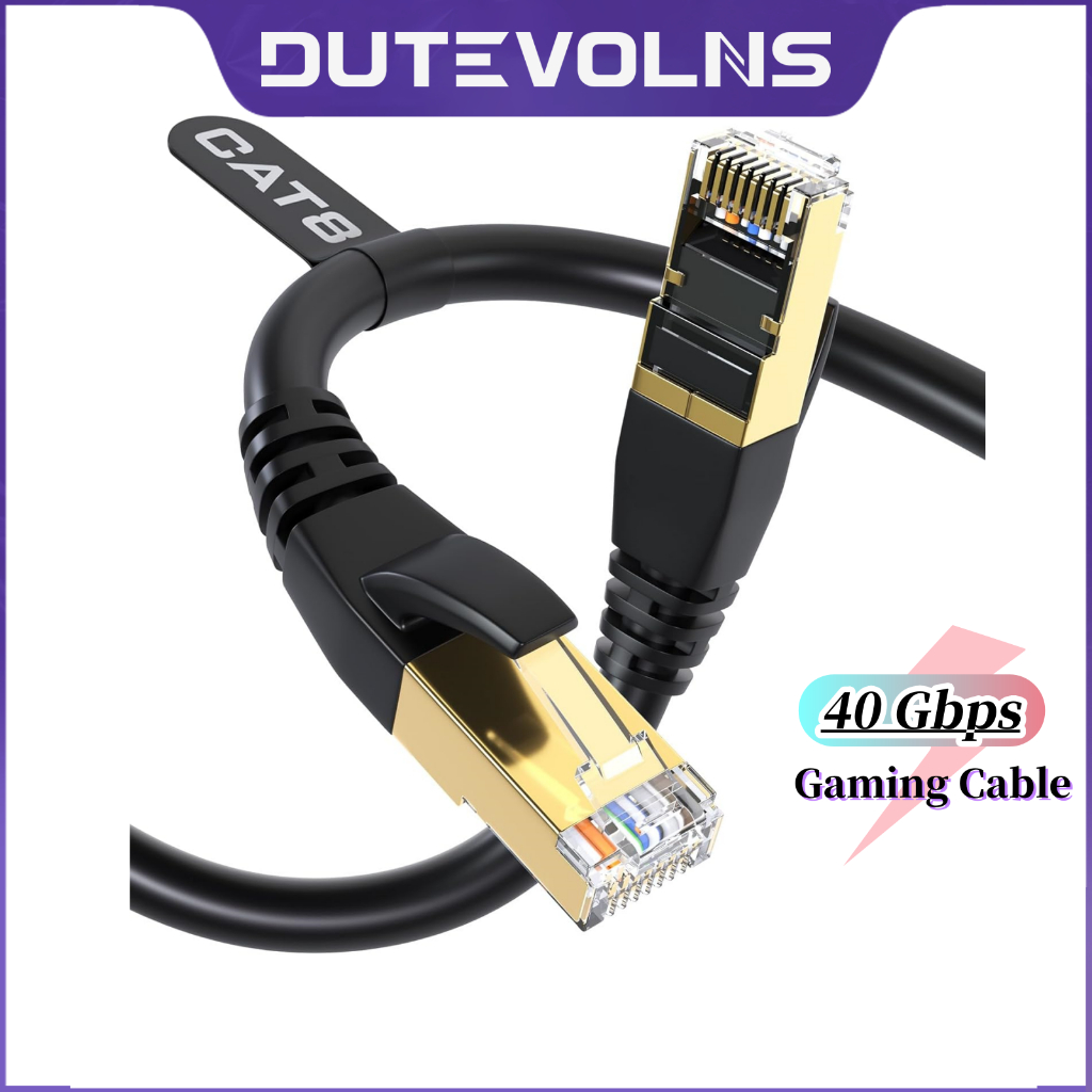 Dutevolns Cat8 SSTP Ethernet Patch Cable 40Gbps 2000MHz Super Speed ...