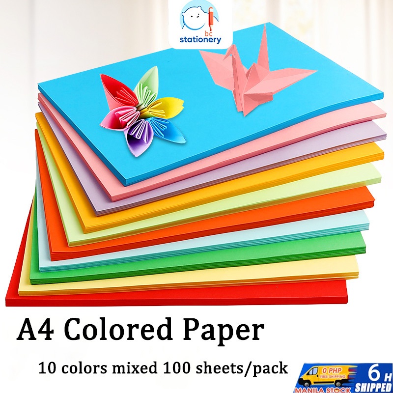 200Pcs A4 Colored Paper 10 Different Colors Crafting art paper ...