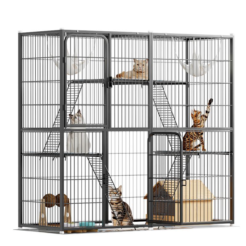 BOENIN PET Cat Cage 4 Layer Large Platform Condo Villa Stackable Cat ...