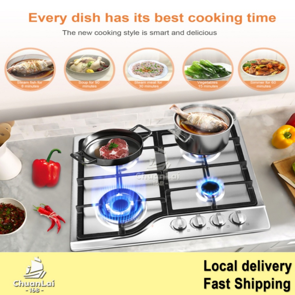 4 Burner Built-in Cooktop Stainless Steel Gas Stoves Natural Gas Hob ...