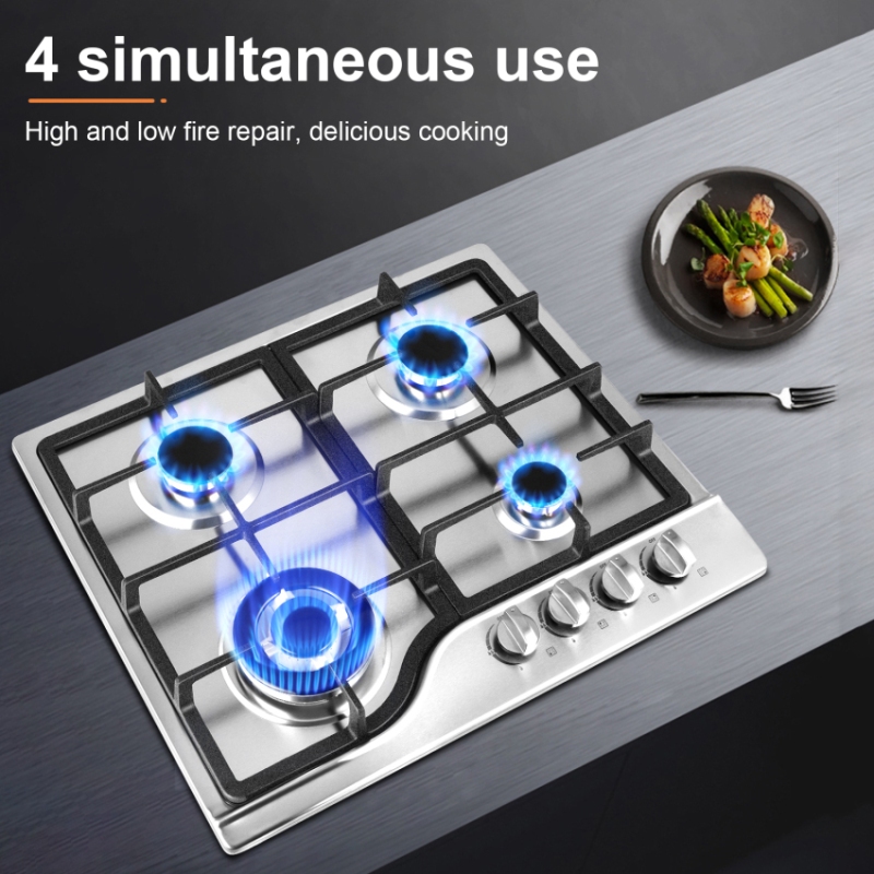 【COD】4 Burner Built-in Cooktop Stainless Steel Gas Stoves Natural Gas ...