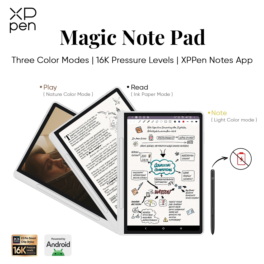XPPen Magic Note Pad 10.95 inch Android 14 Color Note Pad ,with 3 ...