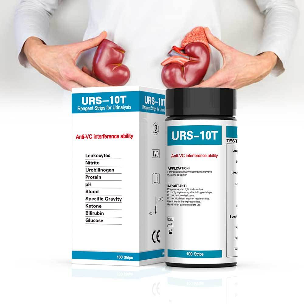 100pcs URS-10T Urinalysis Reagent Strips 10 Parameters Urine Test Strip ...