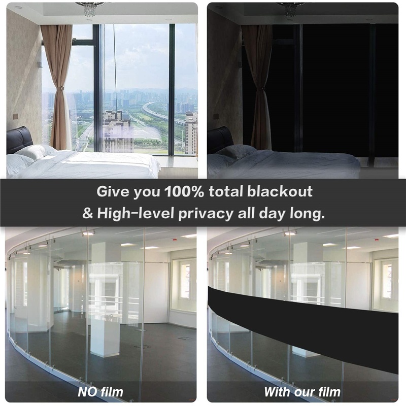 120x100cm Blackout Window Film Privacy Window Cling Dark Window Tinting ...