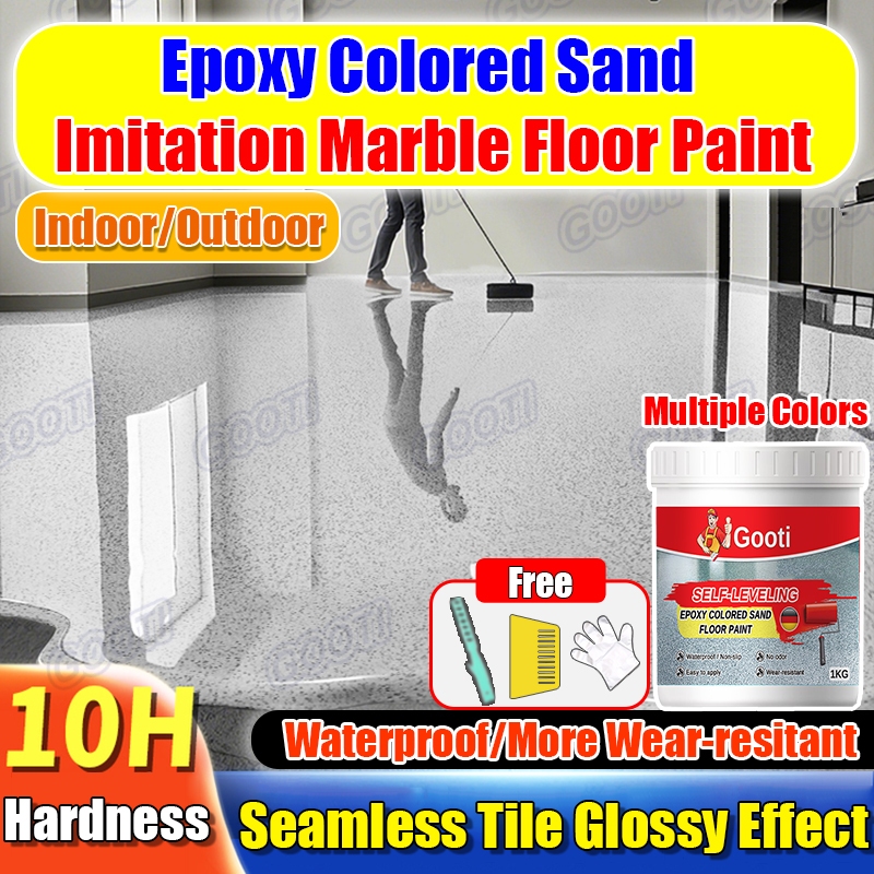 Glossy MarbleI Epoxy Colored Sand Floor Paint Imitation Marble Better ...