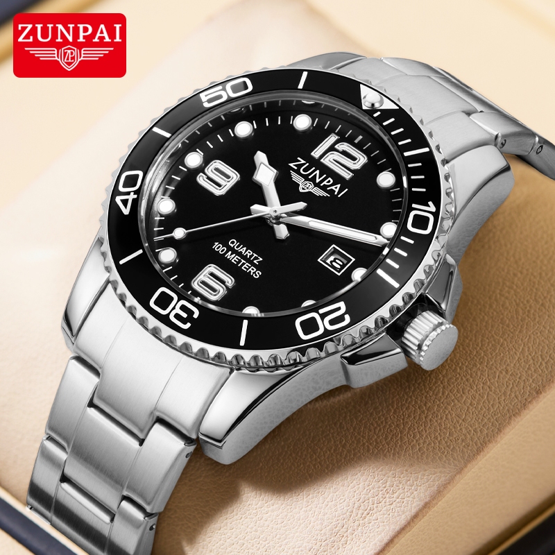 ZUNPAI Automatic Mechanical Watch for Men Original Waterproof Silver ...
