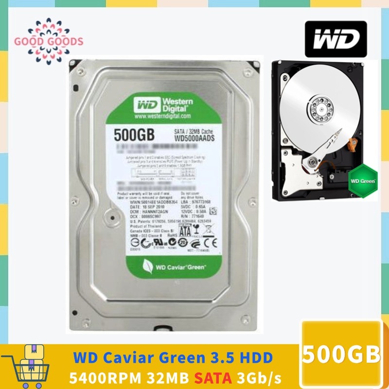 FOR WD Caviar Green 3.5 HDD 500GB 1TB WD5000AADS 5400 RPM 32MB Cache SATA 3.0Gb/s Internal Hard ...
