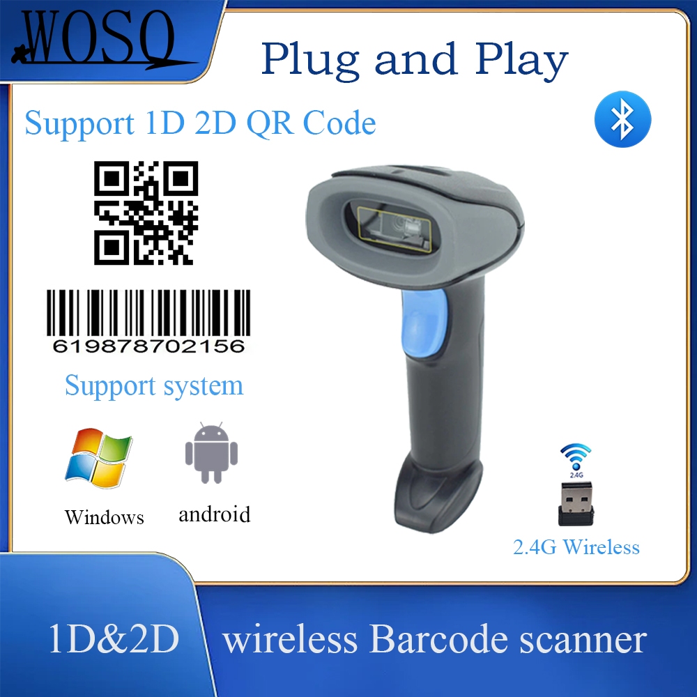 Handheld High-Speed 1D 2D Barcode Scanner - Compatible with PC Android ...