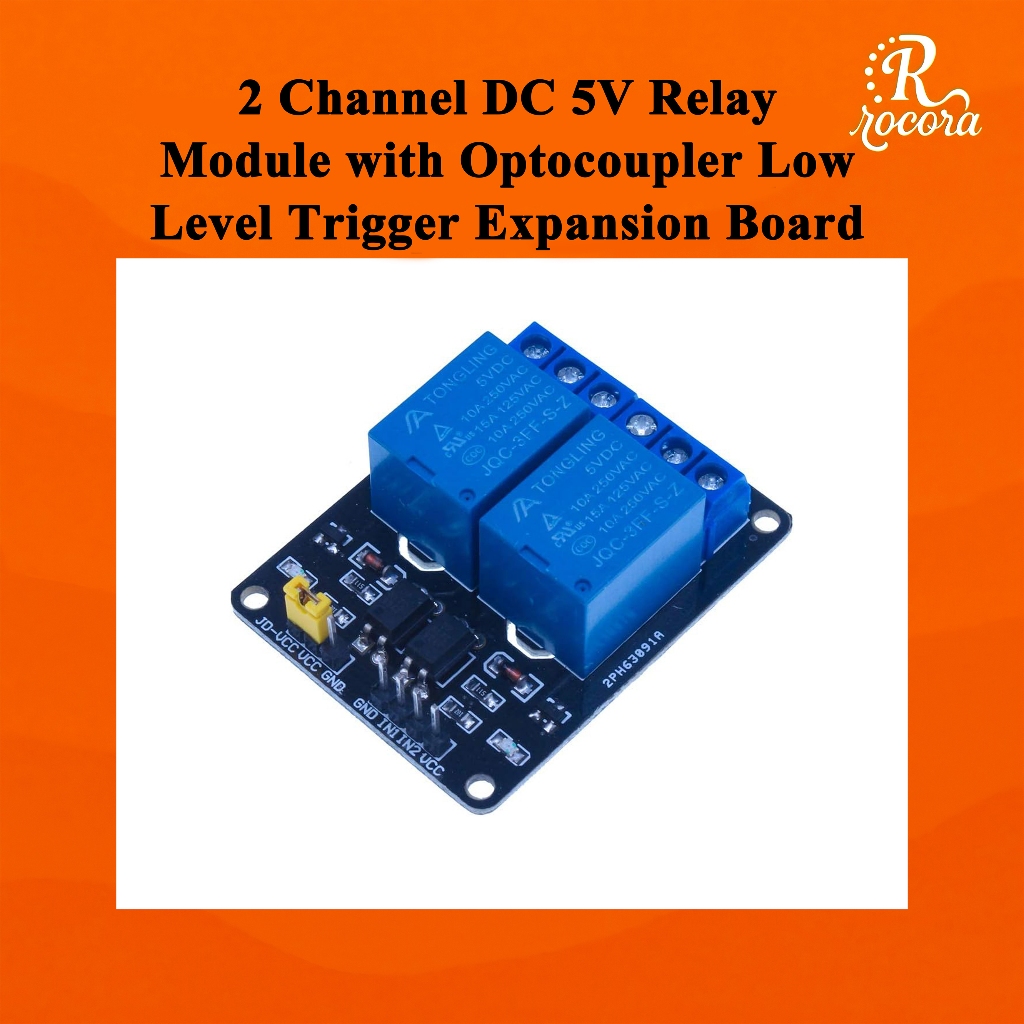 2 Channel DC 5V Relay Module with Optocoupler Low Level Trigger ...