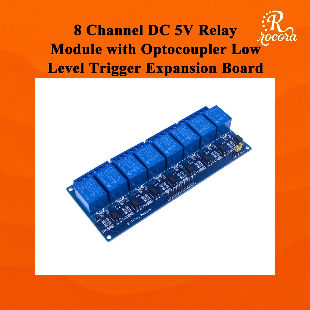 8 Channel DC 5V Relay Module with Optocoupler Low Level Trigger ...