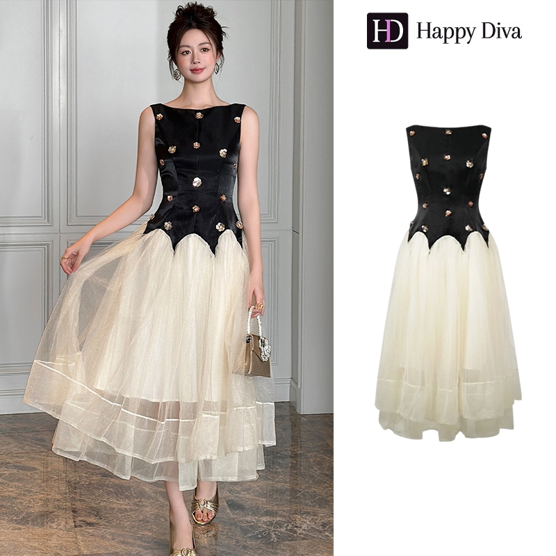 Happy Diva Women's Dresses Black Dresses Mesh Dresses Patchwork Dresses ...