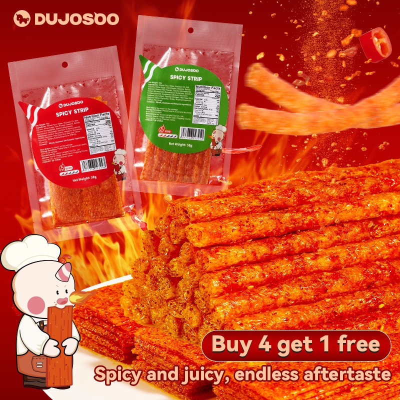 DUJOSOO Latiao Snack Mixed Spicy Strips Stick Cube Snacks Chinese Food ...
