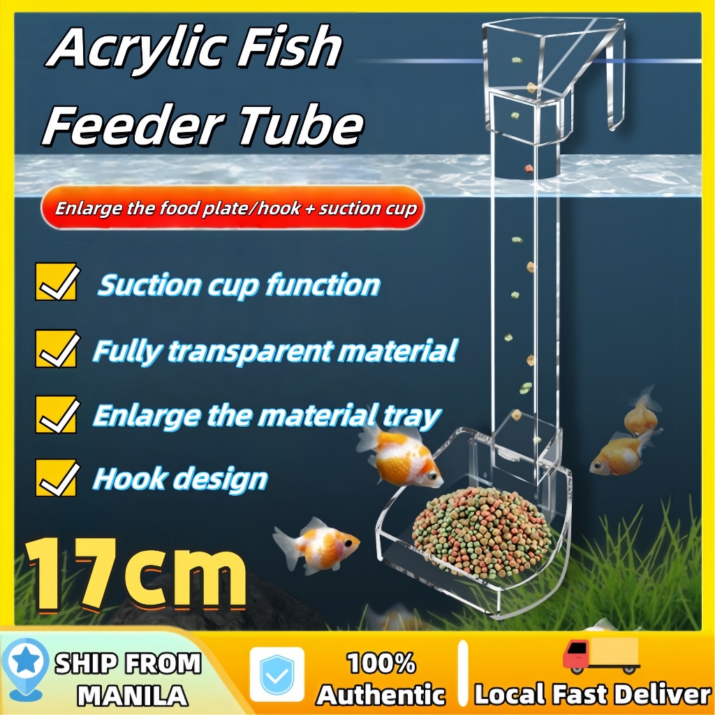 17cm Aquarium Feeder/Acrylic Fish Feeder Tube/Fish Shrimp Transparent ...