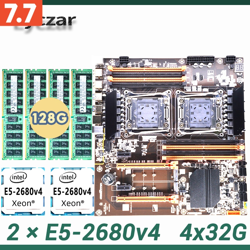 X99 Dual CPU Lyczar kit set Motherboard(X99)+CPU(E5-2680v4)+Memory ...