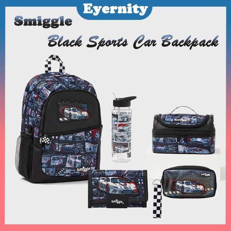 Smiggle Black Sports Car Classic Attach Backpack for primary children's ...