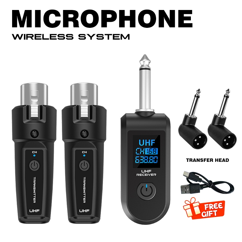 C02 wired conversion wireless microphone system transmitter receiver ...