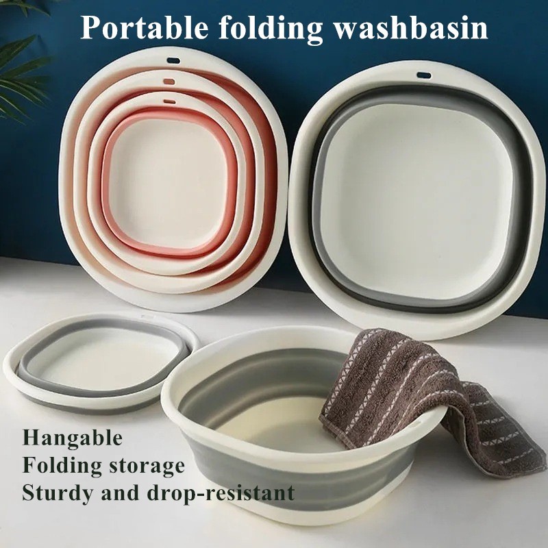 Silicone Basin Washable Basin Foldable Portable Wash Basin Laundry ...