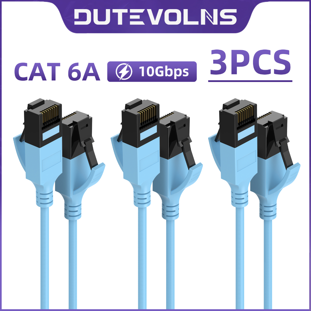 Dutevolns 3Pcs - Cat6A lan cable Ultra Slim utp Cable outdoor rj45 ...