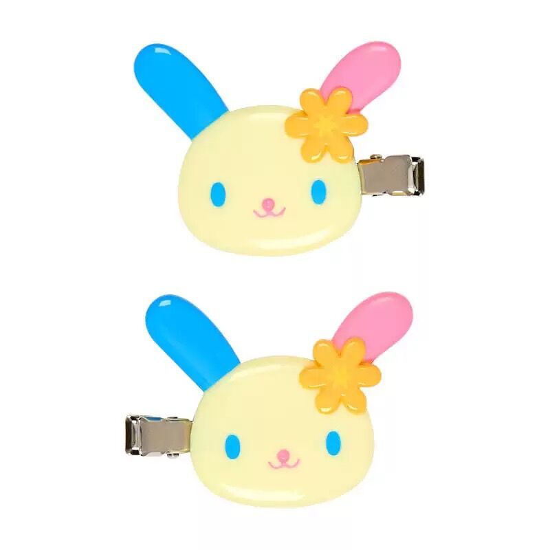 Usahana Hair Clips 2 Pieces Set Rabbit Bunny Face Cute PVC Hair Pins ...