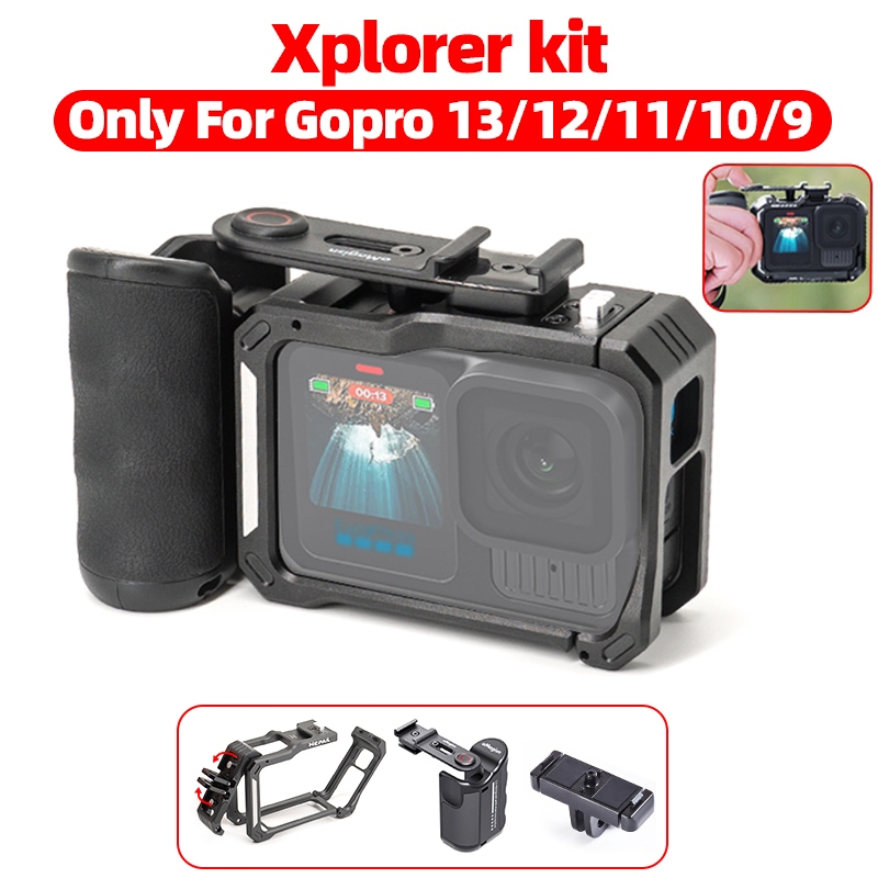Xplorer Grip Kit For Gopro Hero 13 12 11 10 9 Black Action Camera Metal ...