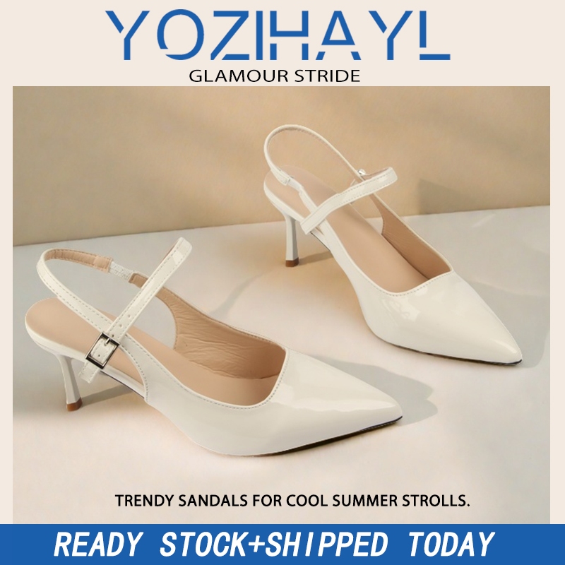 Women's Shiny white high heels sandals for woman with heels 2 inch ...