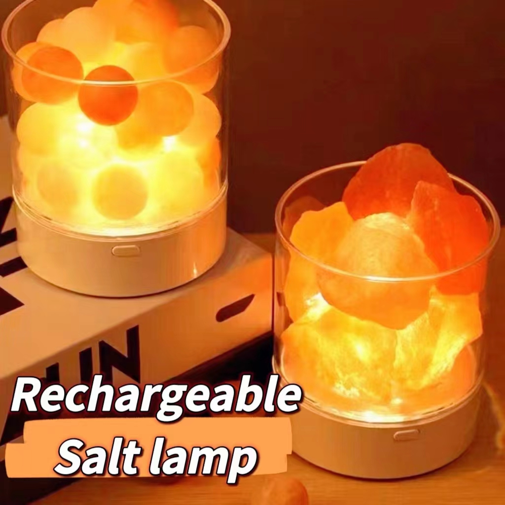 Rechargeable Romantic Himalayan Crystal Salt Lamp, Aroma Therapy Salt ...