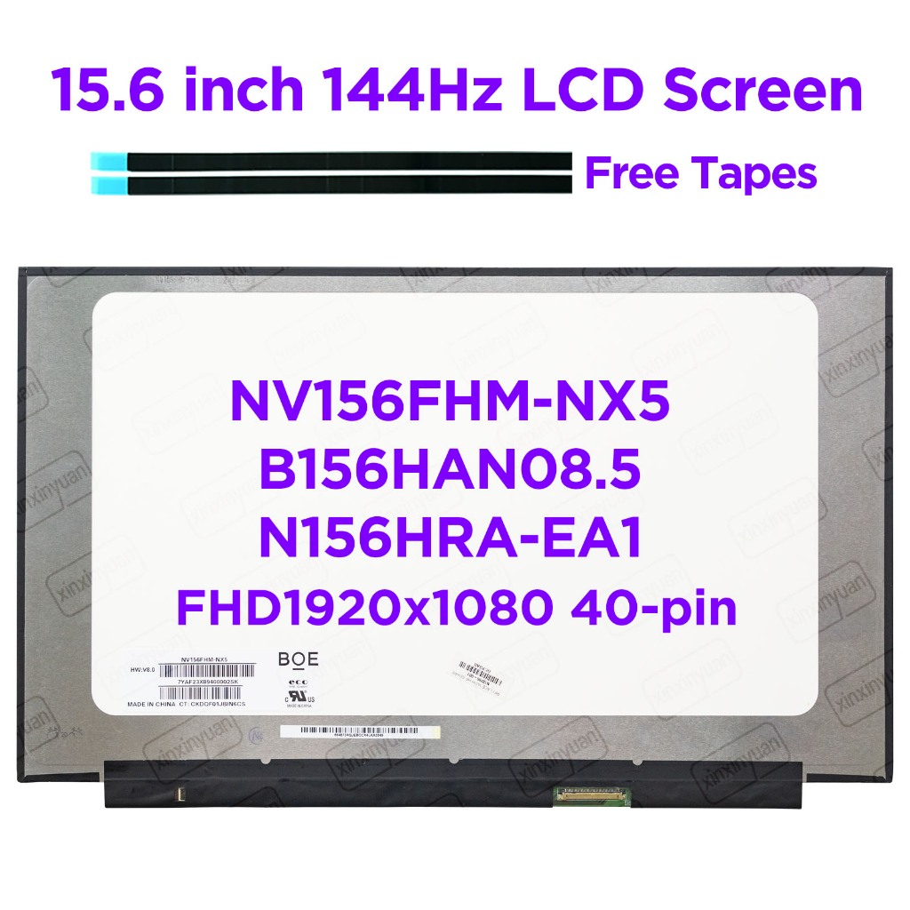 15.6-inch 144Hz Laptop LCD Screen NV156FHM-NX5 B156HAN08.5 for HP ...