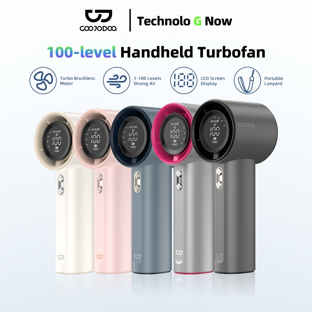 GOOJODOQ Fan 4000 mAh Turbo Mini Fan Rechargeable Handheld Portable ...