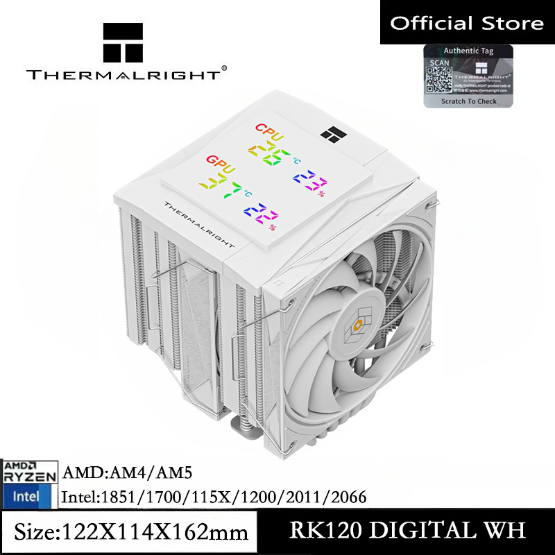 Thermalright Royal Knight 120 Digital LCD display CPU Air Cooler 6 heat pipe Heat Sink Digital ...