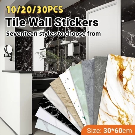 10/20/30PCS 3D Marble Wall Sticker kitchen wallpaper waterproof oil ...