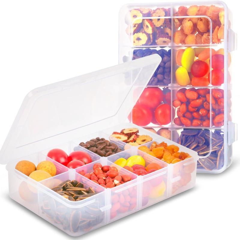 【EPPH】 8 Grid Snackle Box Container Capacity Plastic Storage Box With ...