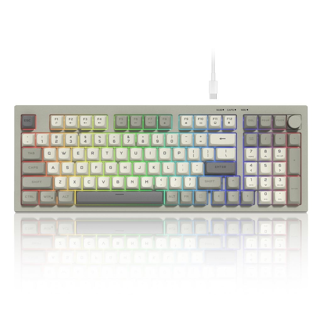 Womier Wired DK98 Membrane Keyboard Silent Backlit RBG Keyboard for PC ...