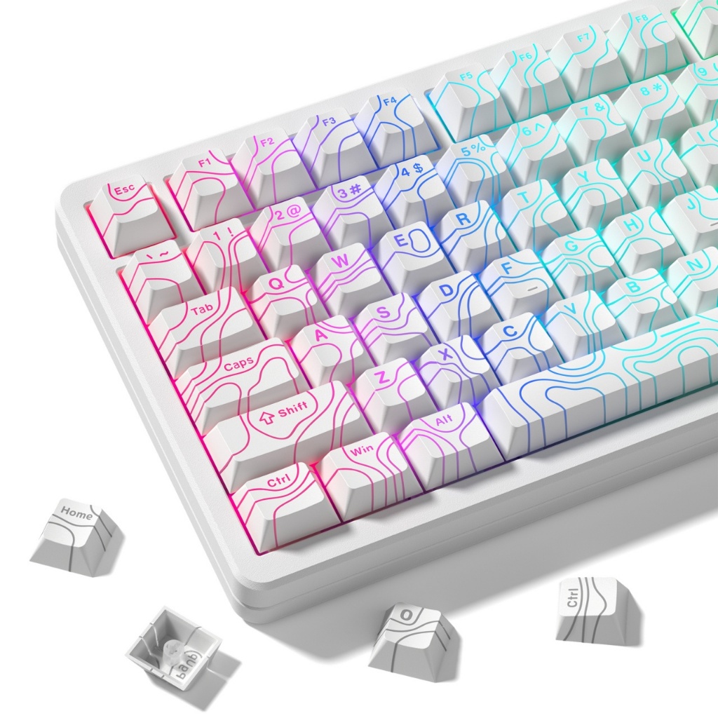 Womier Double Shot PBT Keycaps Cherry Profile Shine Through Custom Key ...