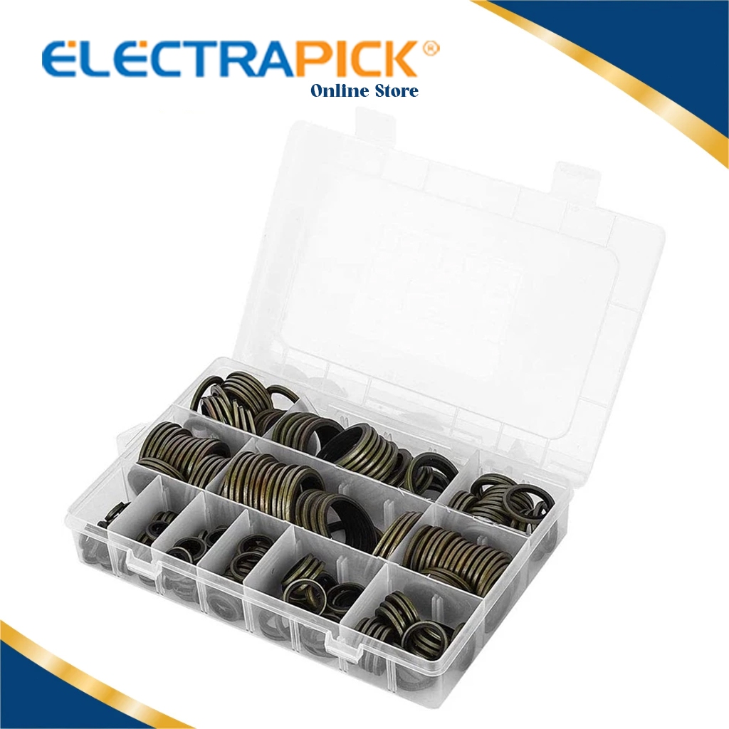 Electrapick Hydraulic Sealing Washer Kit | 240pcs Rubber Bonded Gaskets ...