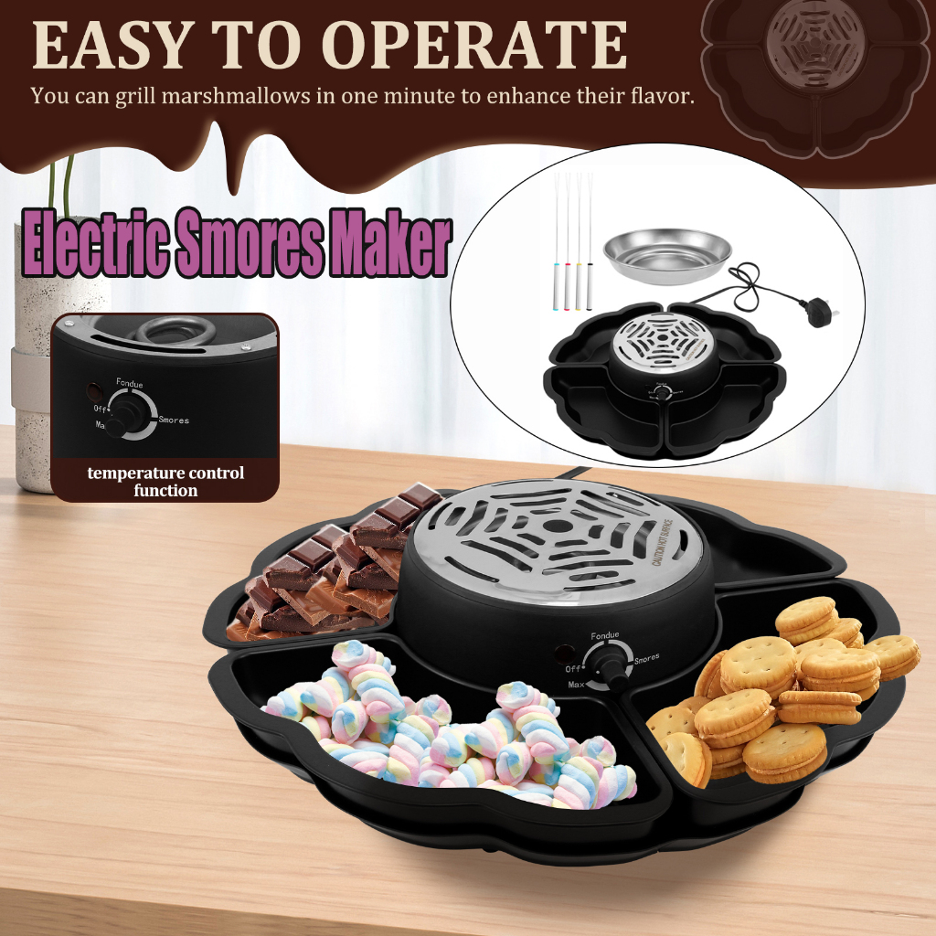 2 in 1 Electric Smores Maker Tabletop Indoor Electric Marshmallow ...