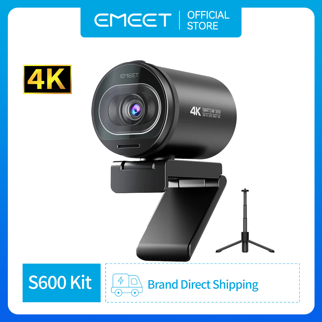 4K Webcam 1080P 60fps Streaming EMEET S600 USB Camera with Tripod for ...
