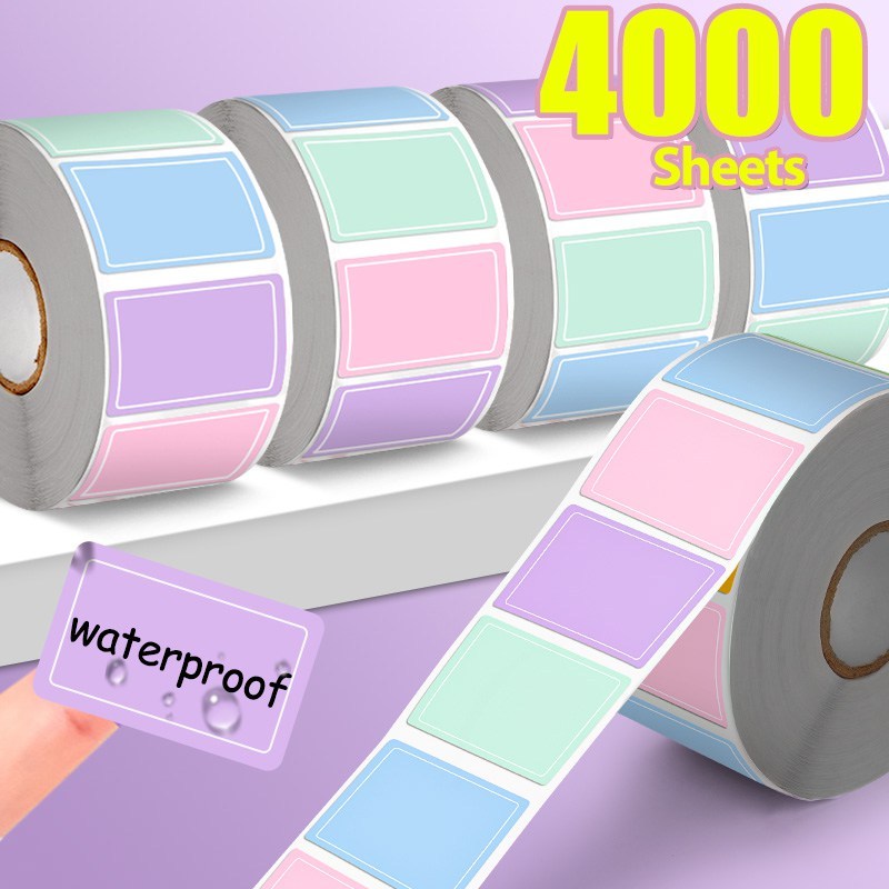 800Pcs/Roll Self Adhesive Label Stickers Blank Colorful Name Stickers ...