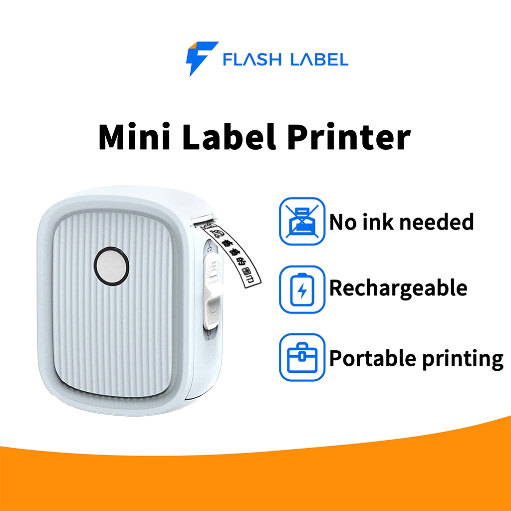 Flashlabel Mini Thermal Printer, Portable Label Maker with Cutter Printing PriceTag Name Sticker ...