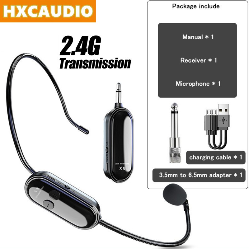 G03 2.4Ghz Head-Mounted Wireless Microphone Headset for Voice Amplifier ...