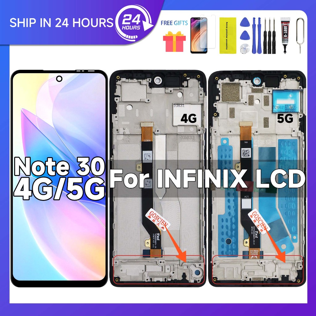 For Infinix Note 30 4G X6833 X6833B, Note 30 5G X6711 LCD Display Touch ...