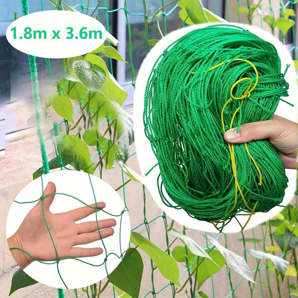 Green Garden Plant Support Netting Crumpled Rope Netting For Climbing ...