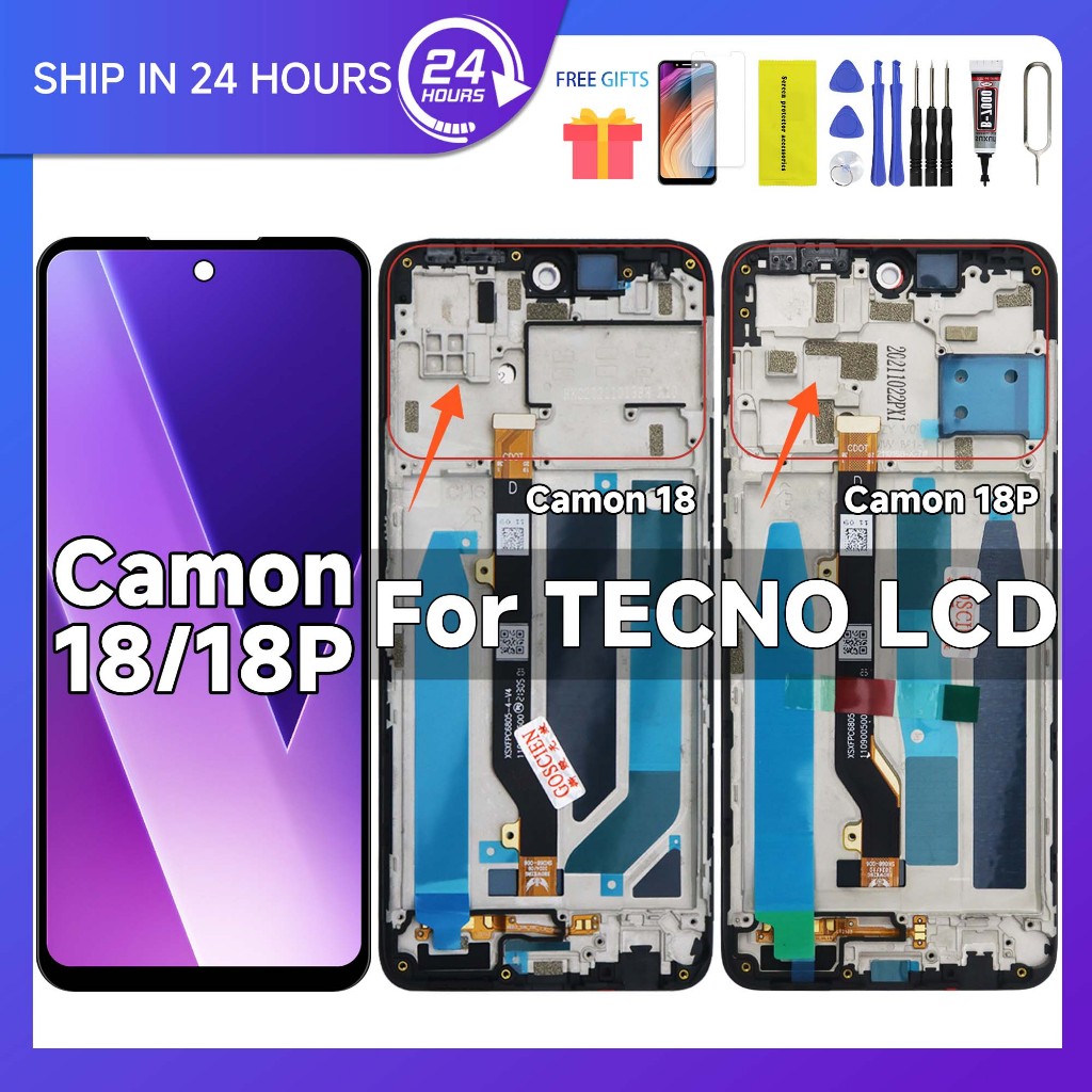 For Tecno Camon 18 18P CH6 CH6n CH7n CH7 LCD With Touch Screen Assembly ...
