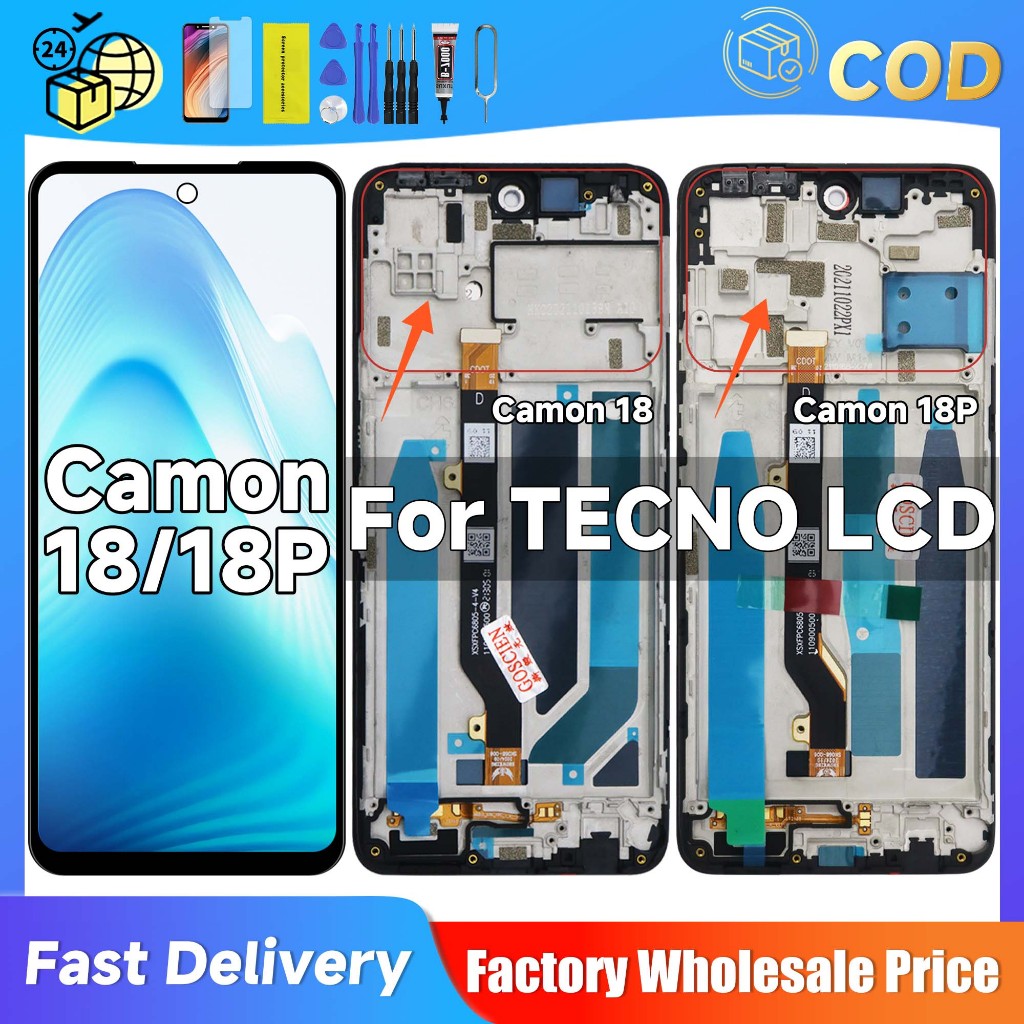 Screen LCD For Tecno Camon 18 18P CH6 CH6n CH7n CH7 LCD With Touch ...