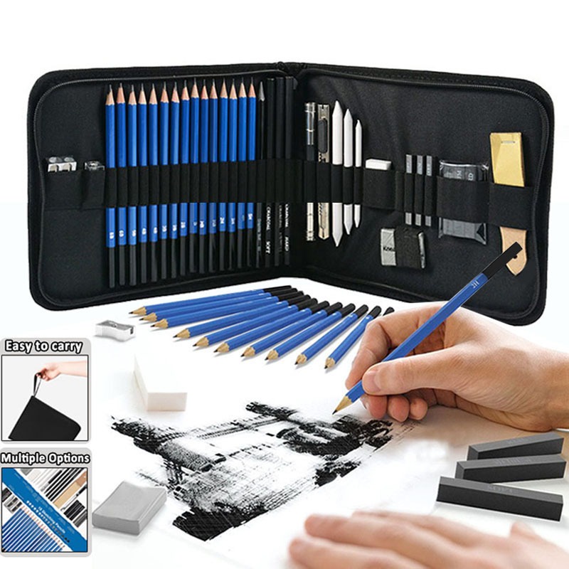 145PCS Sketch Pencil Set Artist Craft Professional drawing Kit Graffiti ...