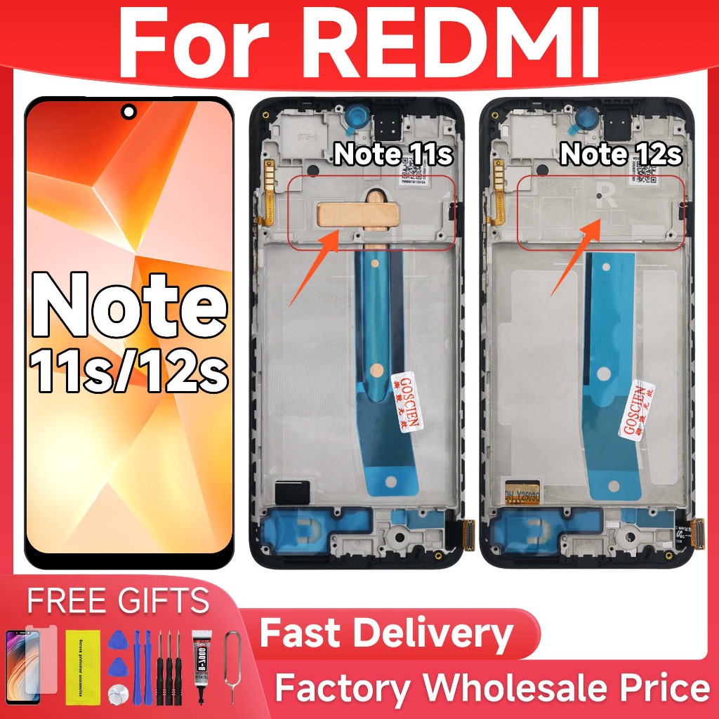 AMOLED/TFT For Xiaomi Redmi Note 11S 2201117SG Note 12S LCD Display ...