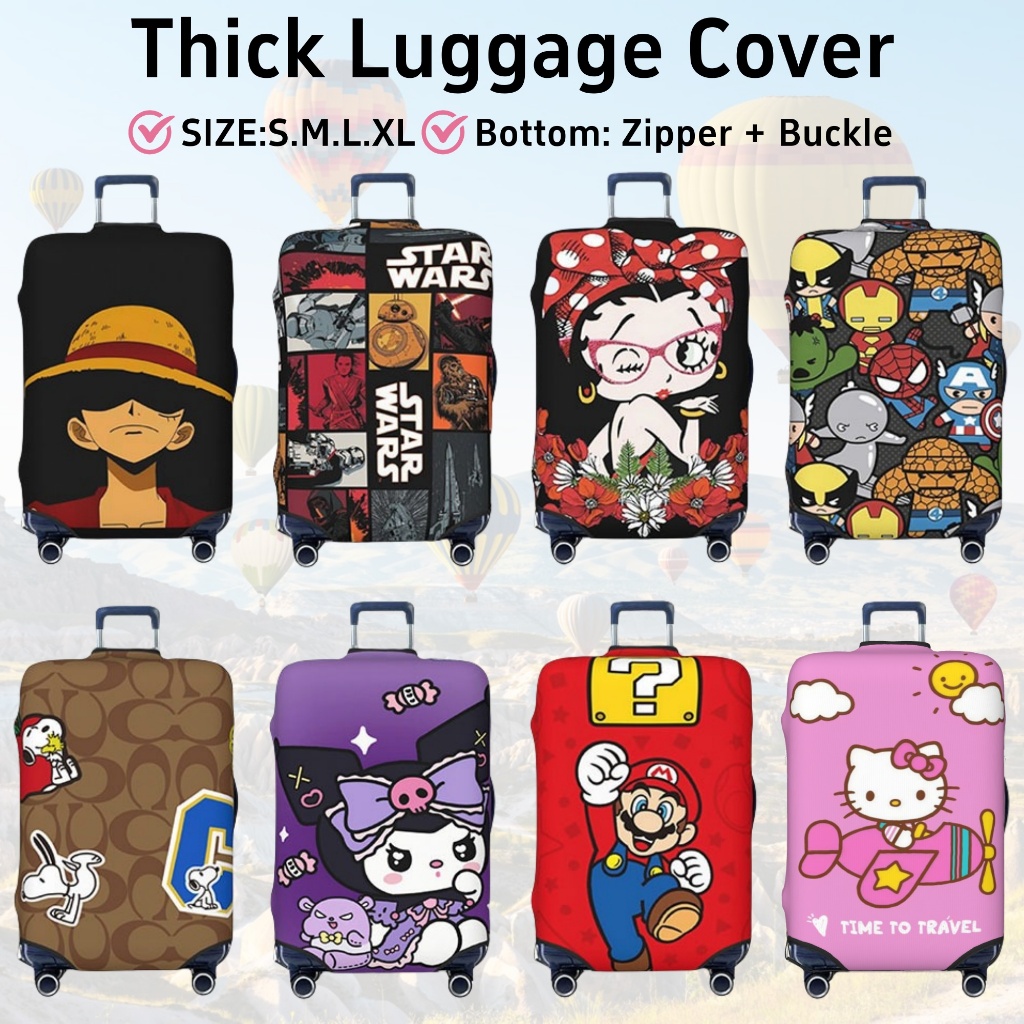 Elaan Cute Cartoon Travel Luggage Cover Protector Thicken Suitcase ...
