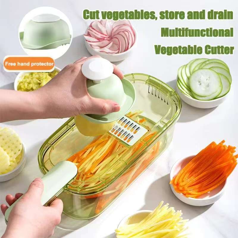 6 in 1 Multifunction Vegetable Cutter Set Detachable Vegetables Chopper ...